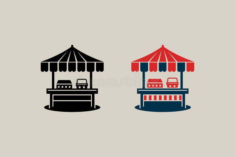 Elegant Stall Silhouette with Color Vector Design Stock Vector ...