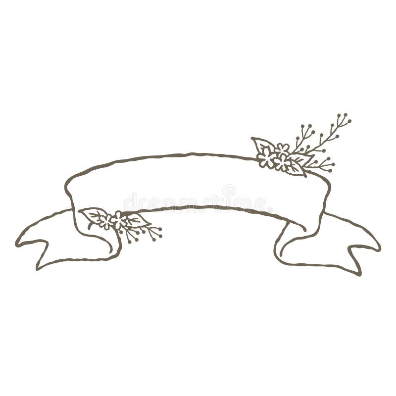 Series of Beautiful Classic Hand Drawn Floral Ribbon Banner Background ...