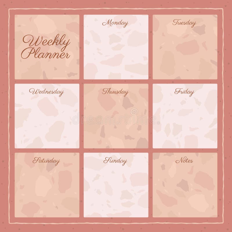 Series of Journals and Planner Paper Page in Beautiful Terrazzo Granite ...