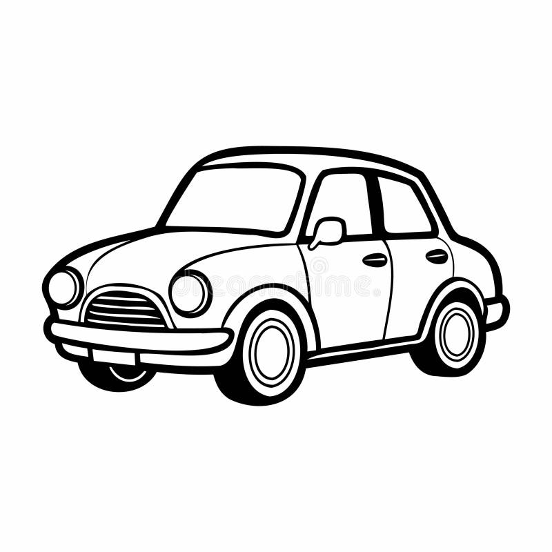 Classic Car Outline Vector Illustration Stock Vector - Illustration of ...