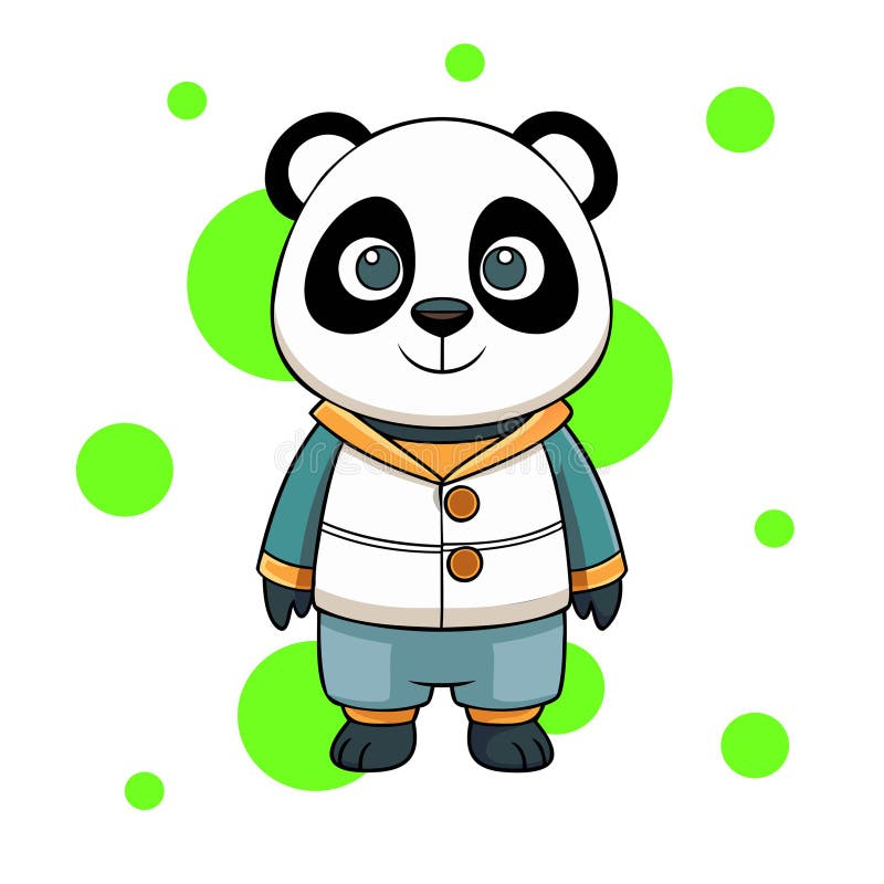Cute Cartoon Panda Character in Winter Outfit Stock Vector ...