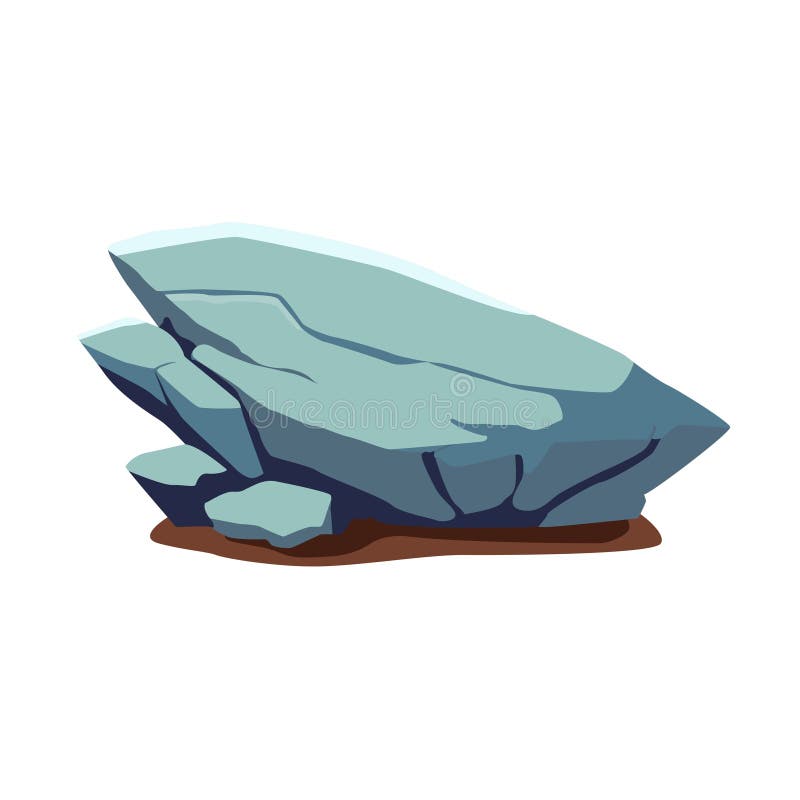 Grey Stone Vector Illustration, Cartoon Gray Rock Design Elements Stock ...