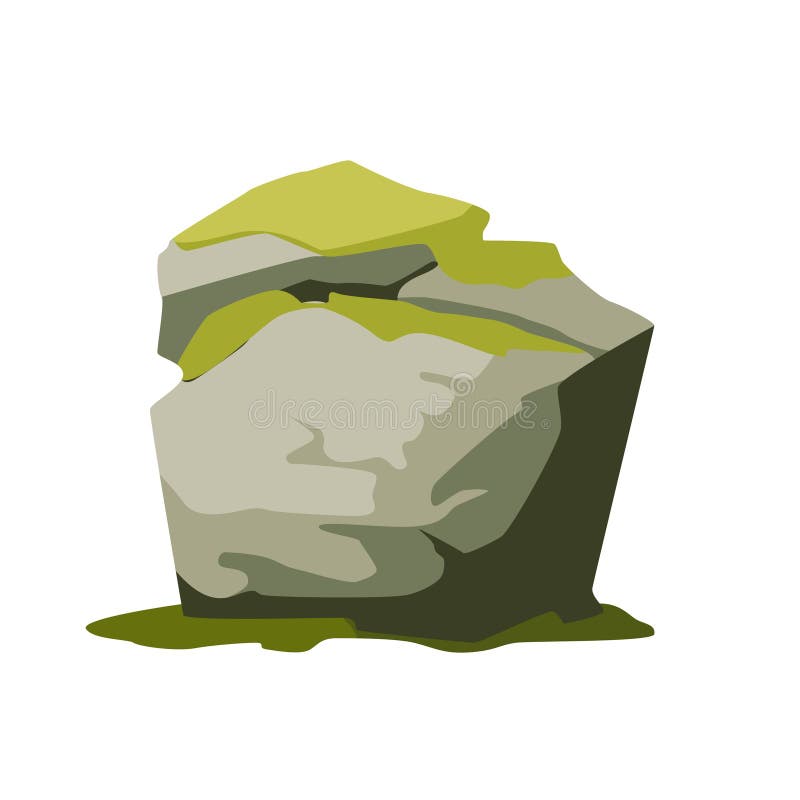 Moss Rock Vector Illustration Design Template Elements, Jungle Rock ...