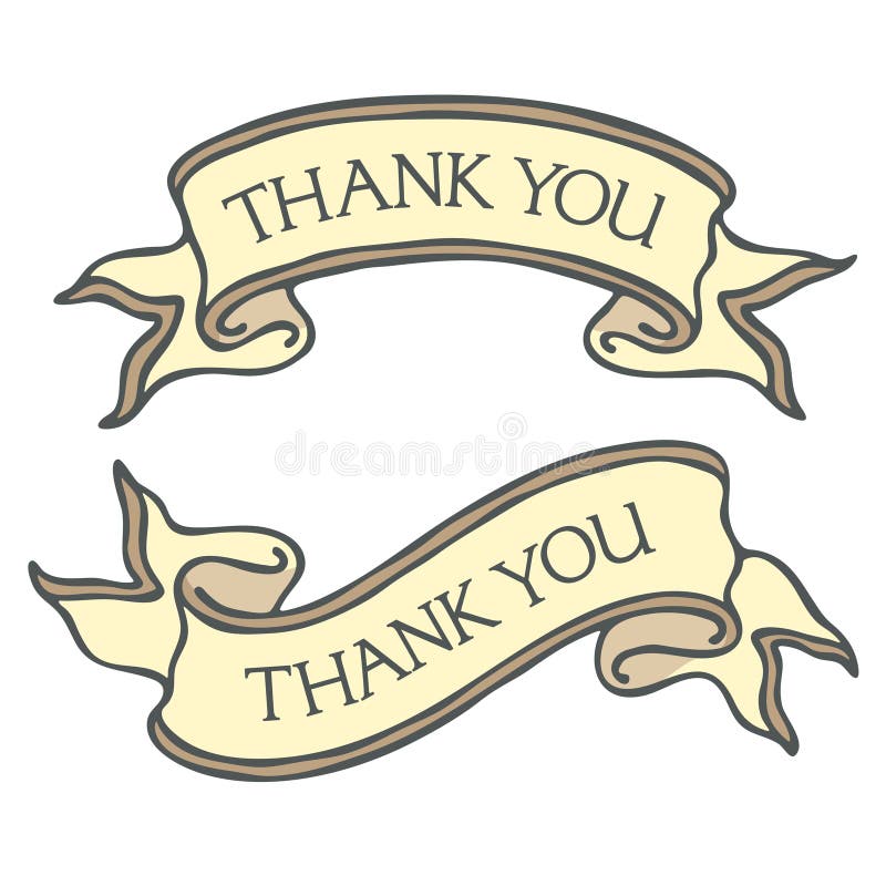 Series of Hand-drawn Ribbon Scroll Banners with Various Message 15 ...