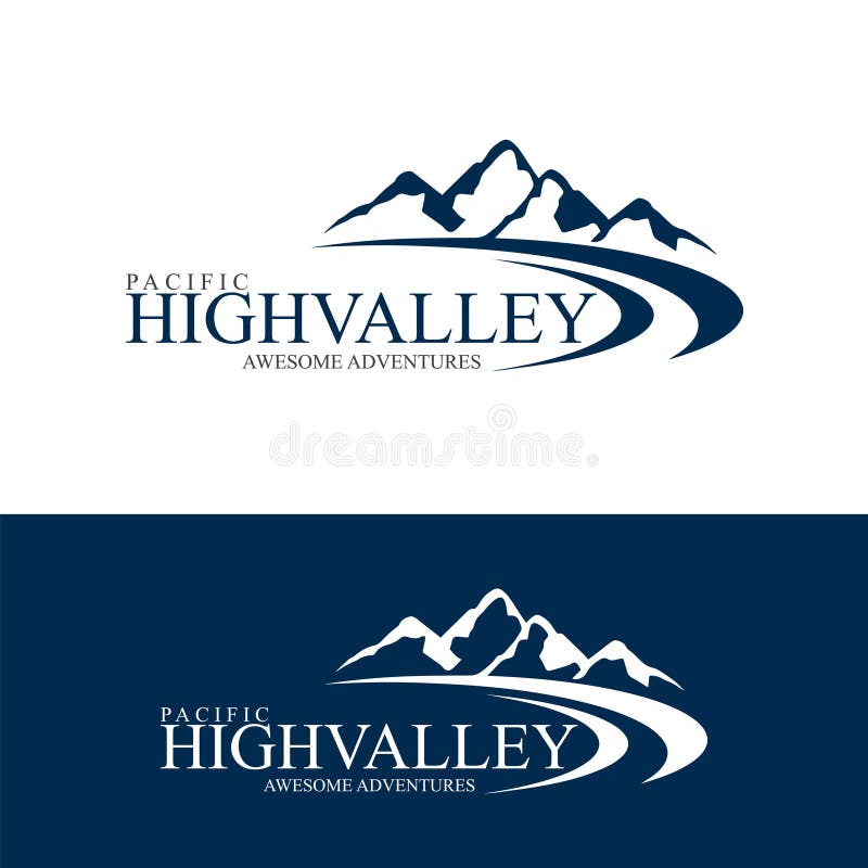 Pacific High Valley Awesome Adventures Logo Stock Vector - Illustration ...