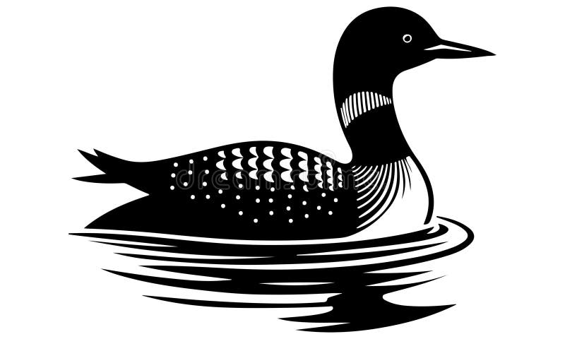 Loon Black Silhouette Style Vector Illustration Art Isolated on ...