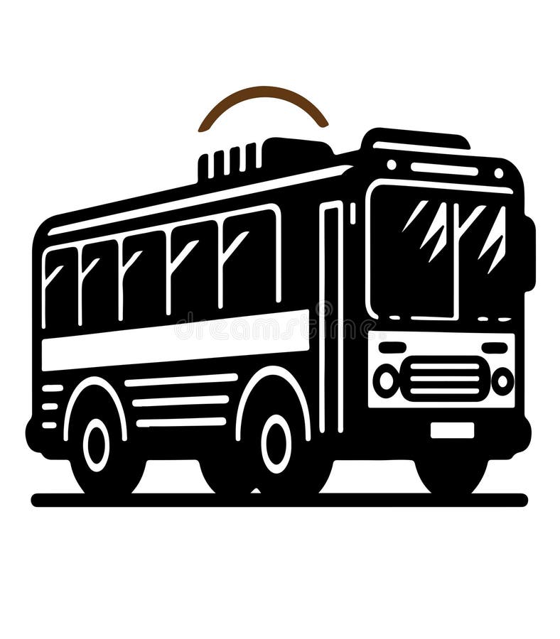Vector Black Sign Bus Illustration Stock Vector - Illustration of ...
