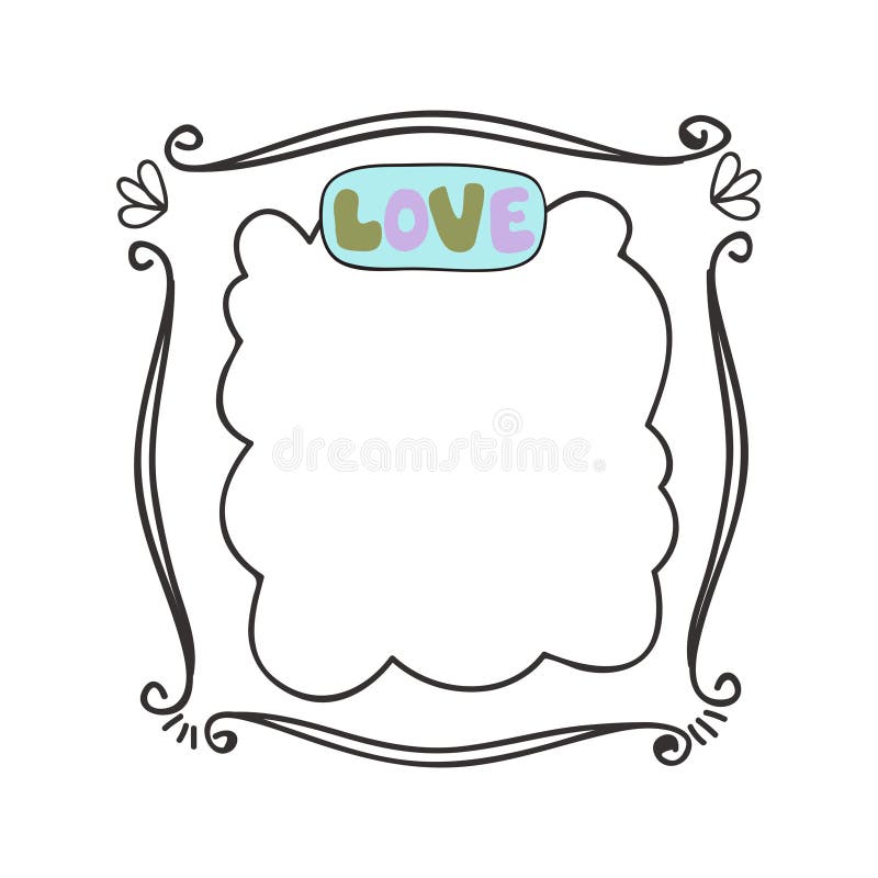 Hand Drawn Set of Simple Frame and Border with Different Shapes Stock ...