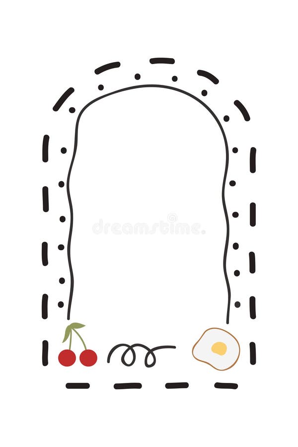 Hand Drawn Set of Simple Frame and Border with Different Shapes Stock ...