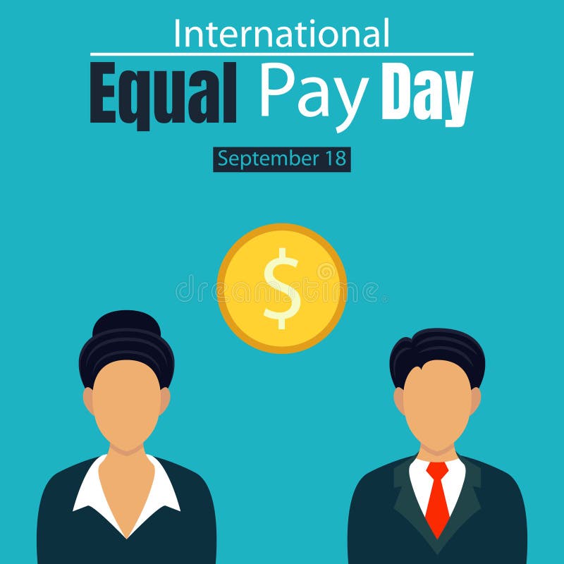 Illustration Vector Graphic of a Pair of Male and Female Workers, Displaying Coins Stock Vector ...