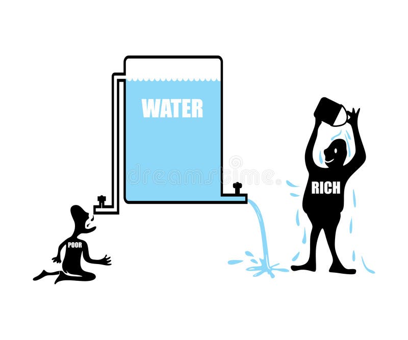 Clean Water, so the Rich and the Poor Fight Over it Stock Vector ...
