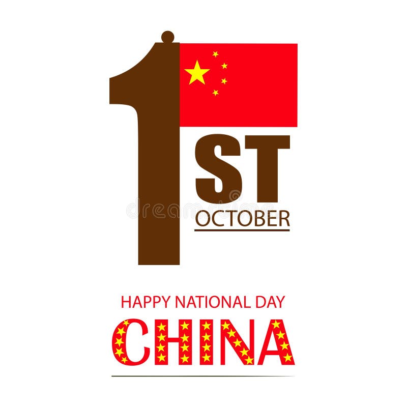 Happy National Day 1st October Greetings Post for Social Media Stock ...