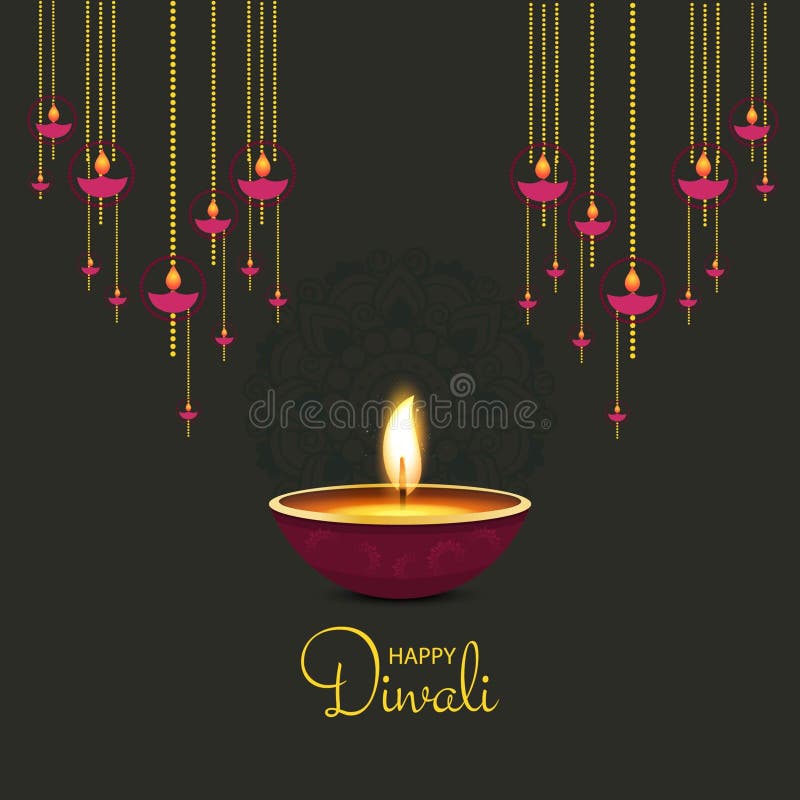 Diwali Festival Greetings Post Stock Illustration - Illustration of ...