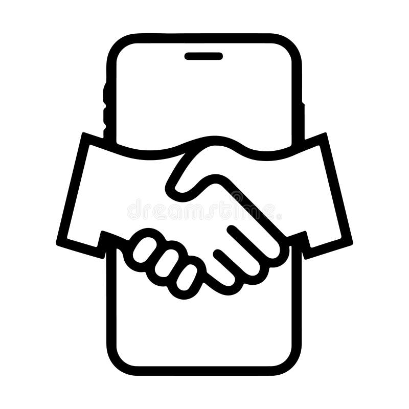 A Creative Logo of Online Business with a Digital Handshake and Smart ...