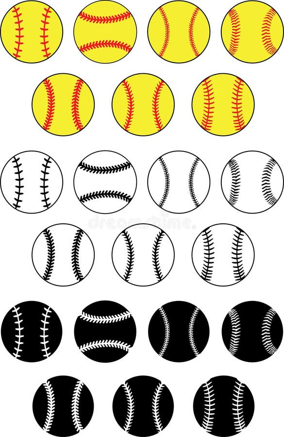 Softball, Baseball Cut File, Sport, Ball Clipart Stock Vector ...