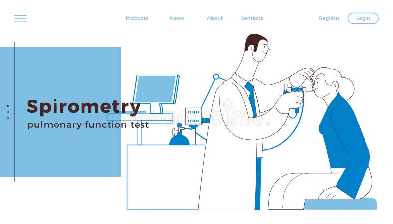 Medical Specialist Performing Spirometry on Patient in Medical Office ...