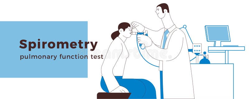 Medical Specialist Performing Spirometry on Patient in Medical Office ...
