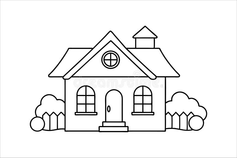 Set of Line Icons of Small and Tiny Houses Vector Illustration Stock ...