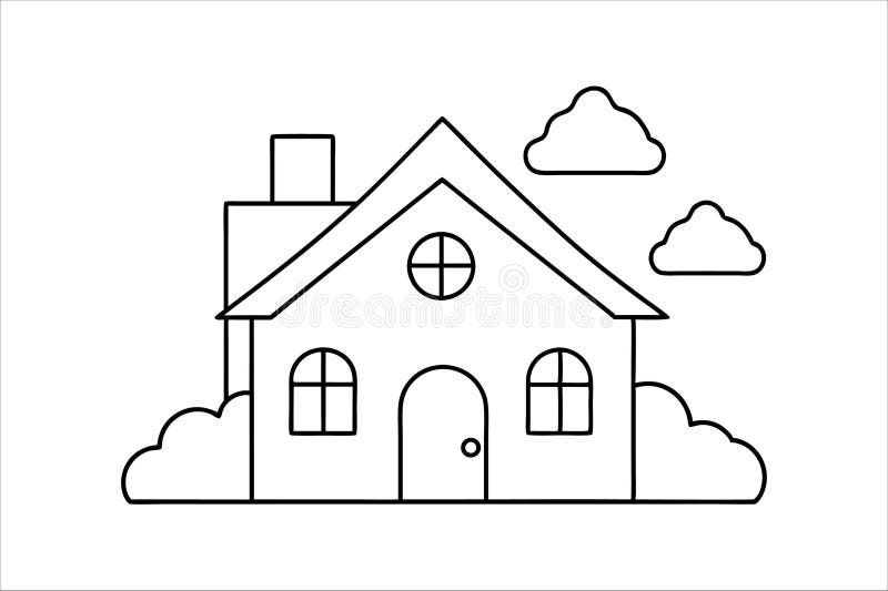 Set of Line Icons of Small and Tiny Houses Vector Illustration Stock ...