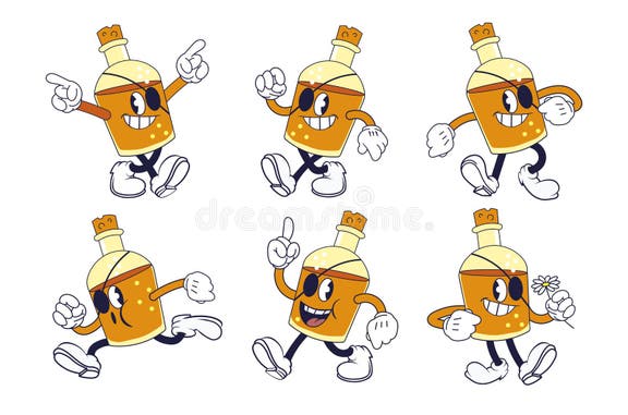 Illustrated Trio of Rum Bottle Characters Stock Illustration ...