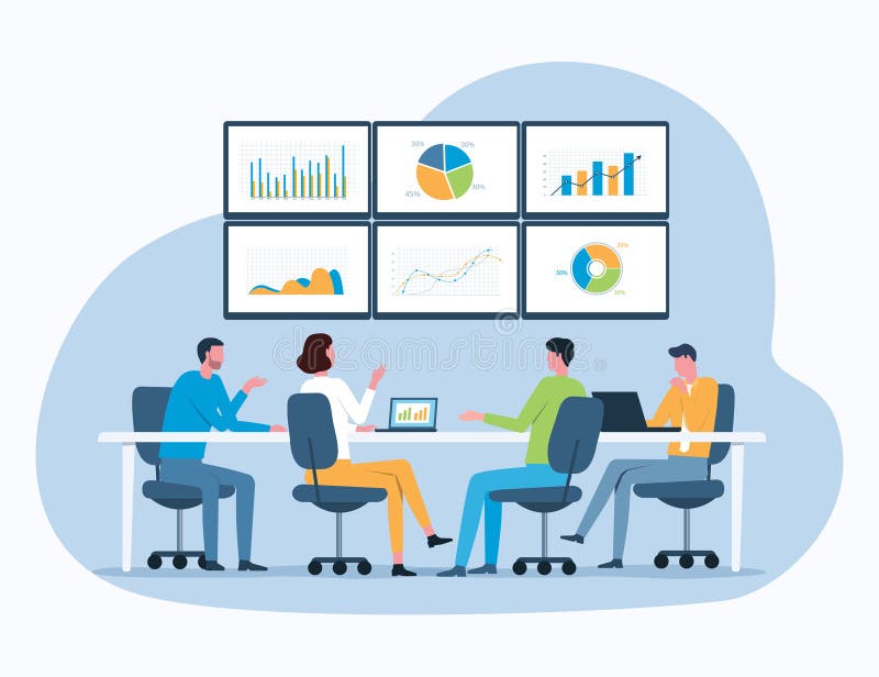 Group People Business Data Analysis Team Meeting with Business Finance ...