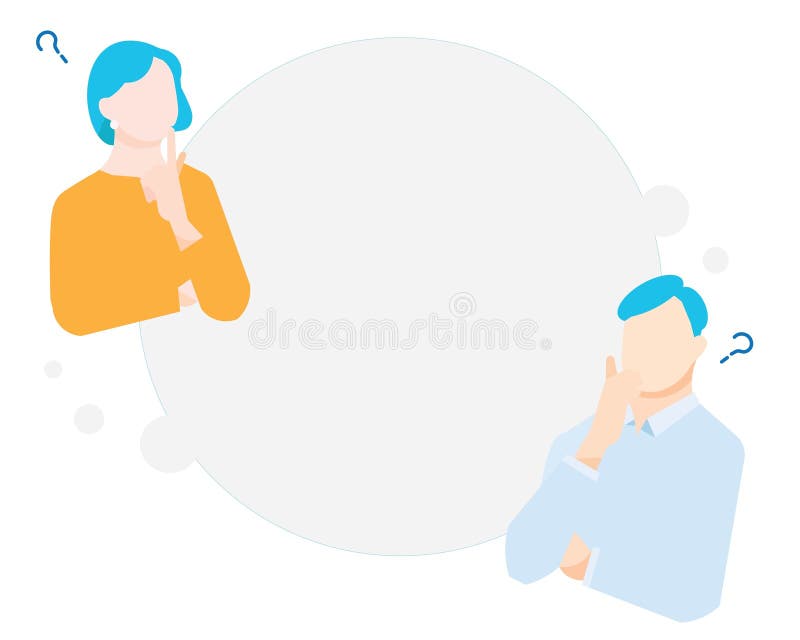 A Man and a Woman Thinking Vector Web Icons Illustration Stock Vector ...