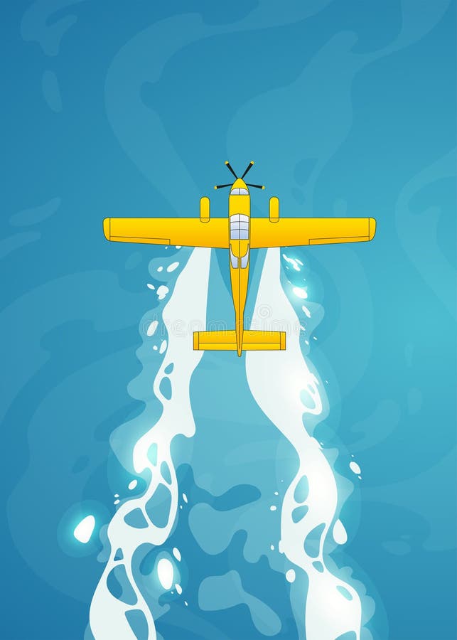 Sea Plane Aerial View Vector Stock Vector - Illustration of waves ...