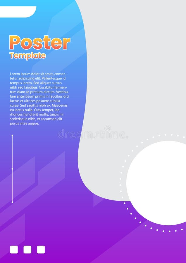 Poster Template with Purple Blue Gradient Color Stock Illustration ...