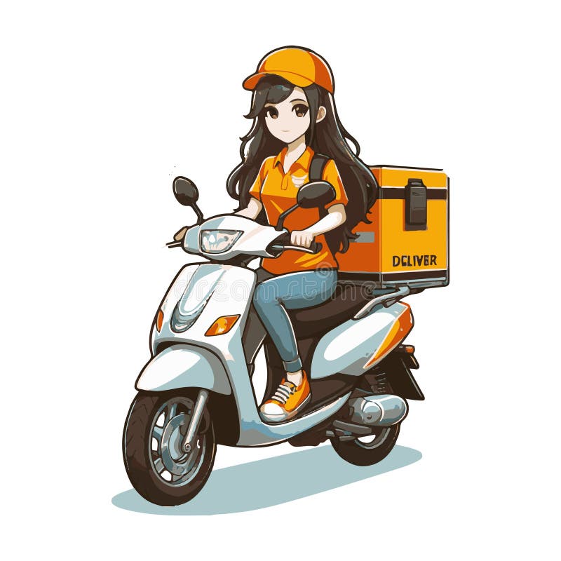 Delivery Girl Vector Art Illustration 3 Stock Illustration ...