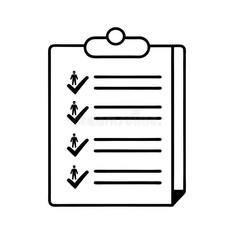 Vector Representation of a Checklist Icon in Silhouette Style. Stock ...