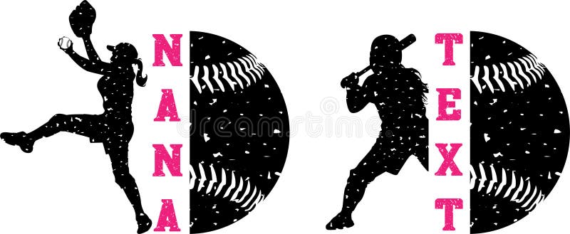 Baseball Girl Custom Text, Baseball Player, Half Baseball Silhouette ...