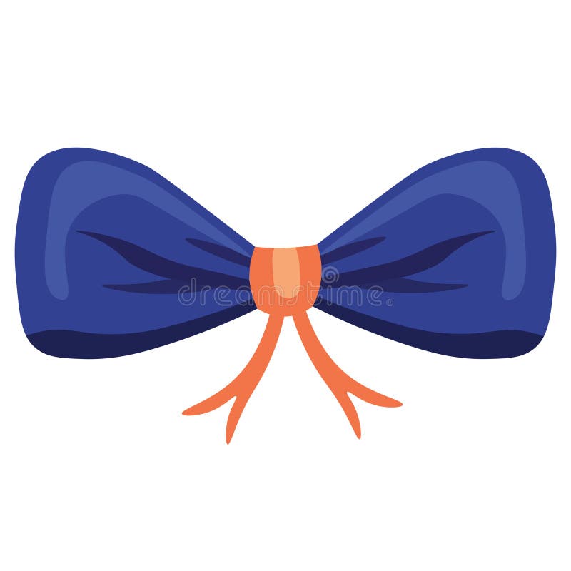 Blue Gift Ribbon Bow Vector Illustration, Blue Orange Ribbon Bow Clip ...