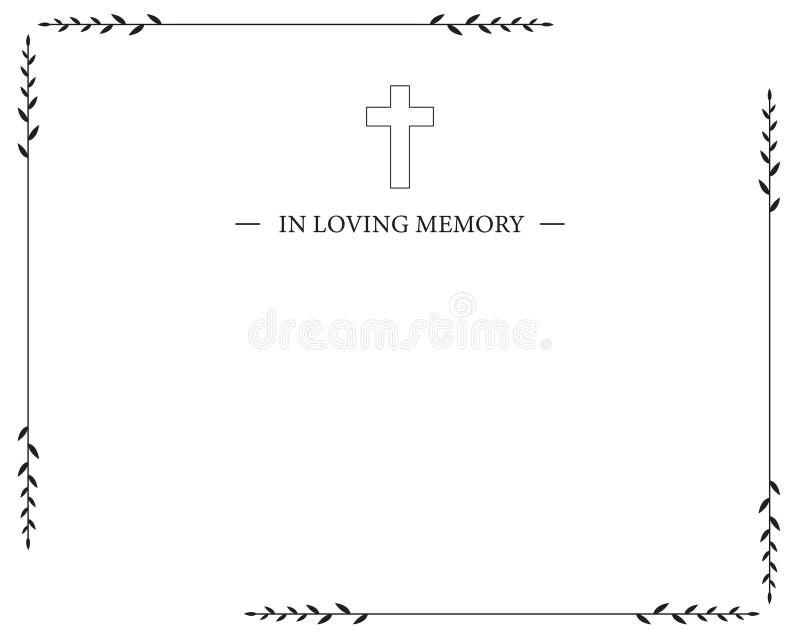 Funeral Vector Card. Empty Card Stock Vector - Illustration of tribute ...