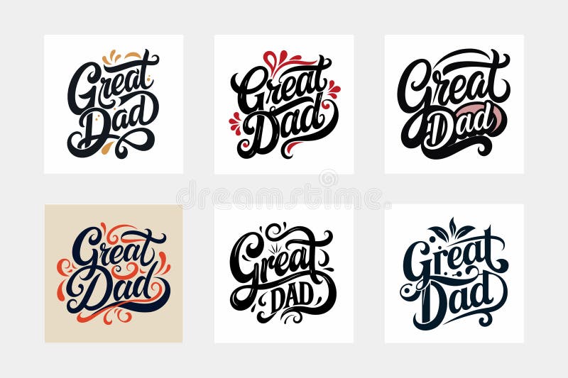 Great Dad Calligraphy Vector Illustration. Stock Vector - Illustration ...