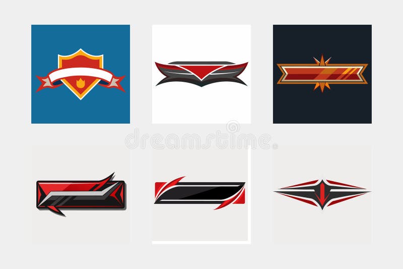 Modern Logo Design Header Set Vector Illustration Stock Illustration ...