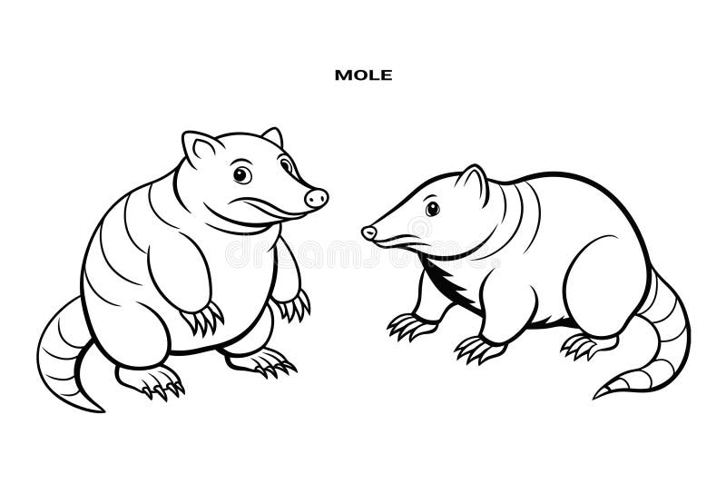 Versatile Vector Mole: Editable Outline Perfect for Any Project Stock ...