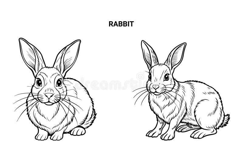 Versatile Vector Rabbit: Editable Outline Perfect for Any Project Stock ...