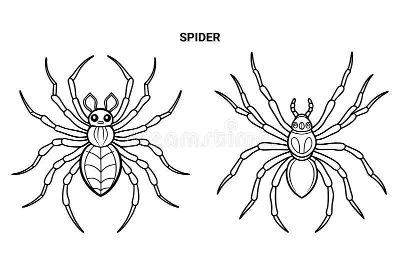 Versatile Vector Spider: Editable Outline Perfect for Any Project Stock ...