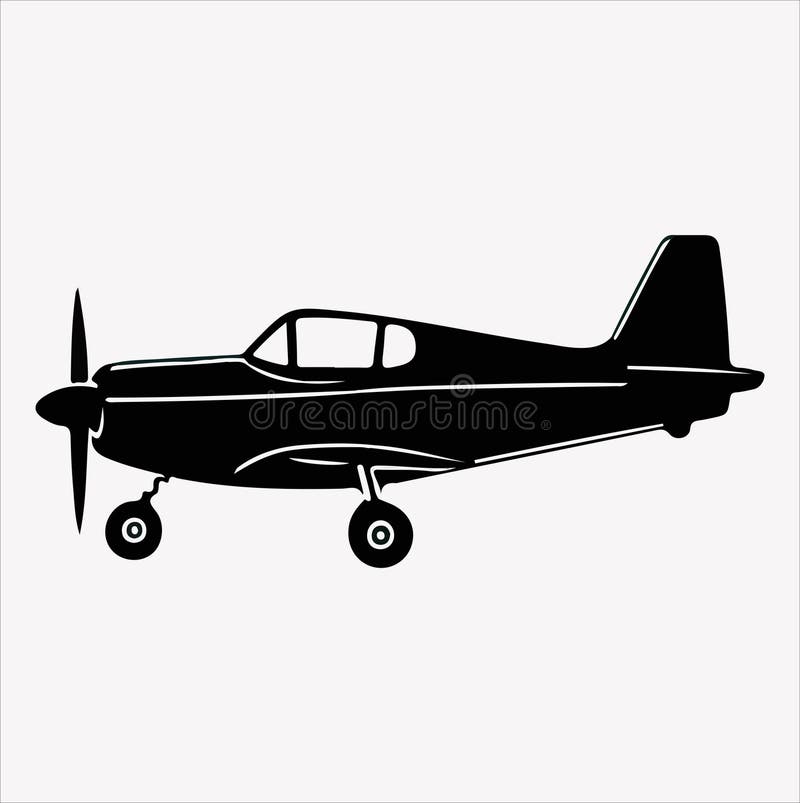 Drawing of a Plane Silhouette with Skywriting. Stock Vector ...