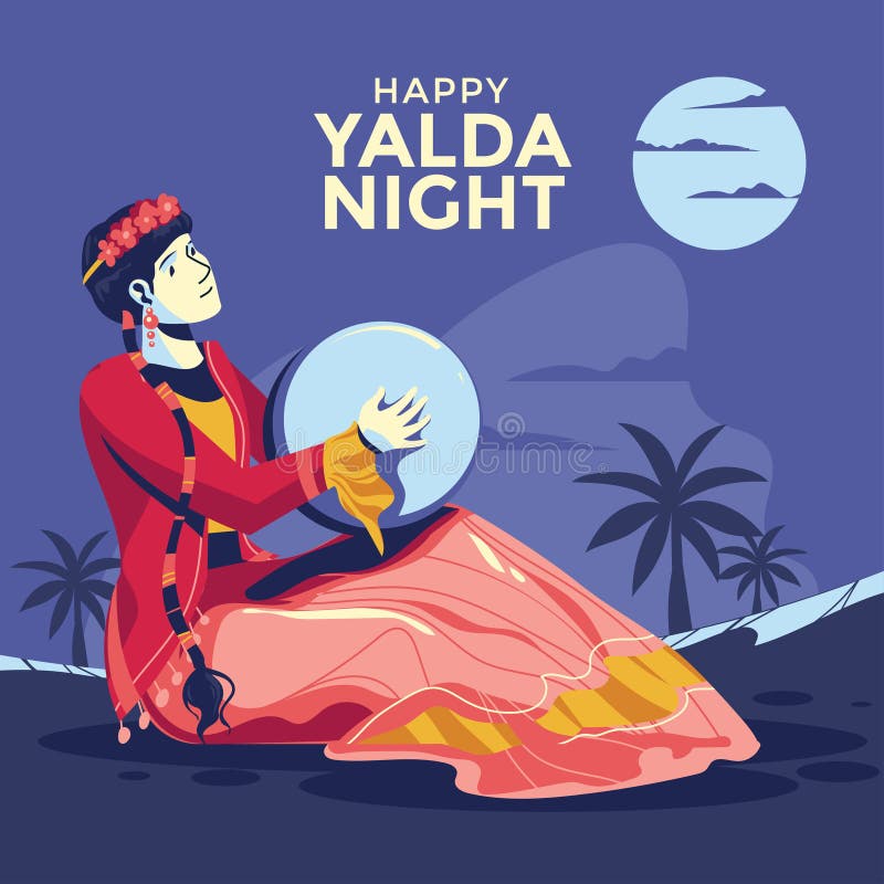 Happy Yalda Night with Dancers Background Stock Vector - Illustration ...