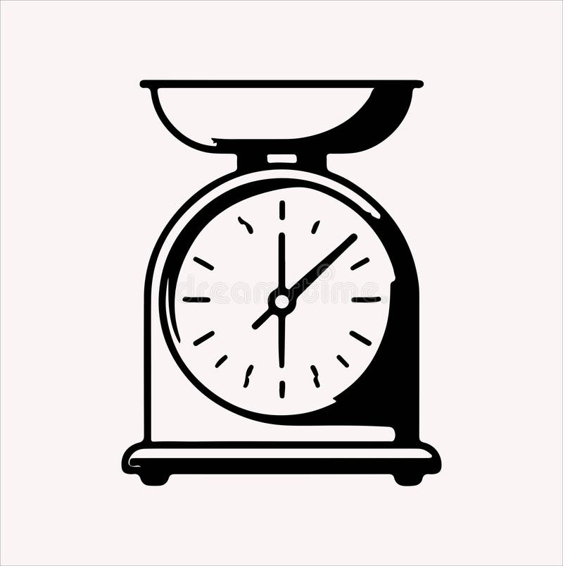 A Weight Balance Scale Silhouette on a Solid White Background. Stock ...