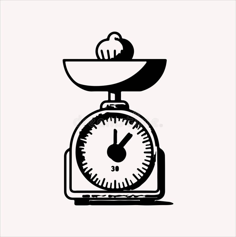 A Weight Balance Scale Silhouette on a Solid White Background. Stock ...