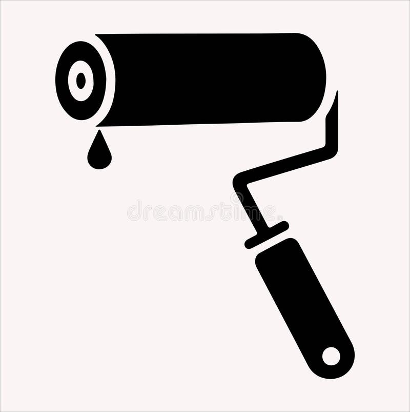 Paint Roller Icon Vector Illustration on a White Background Stock Vector - Illustration of paint ...