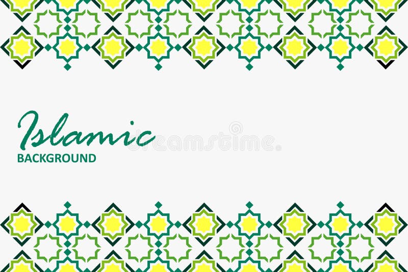 Minimalist Islamic Geometric Pattern with Yellow and Green Stars on a ...