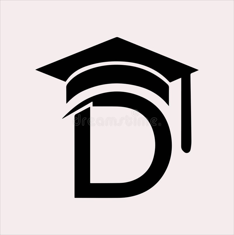 Minimalist Degree Logo with Convocation Cap in Black. Silhouette Vector ...