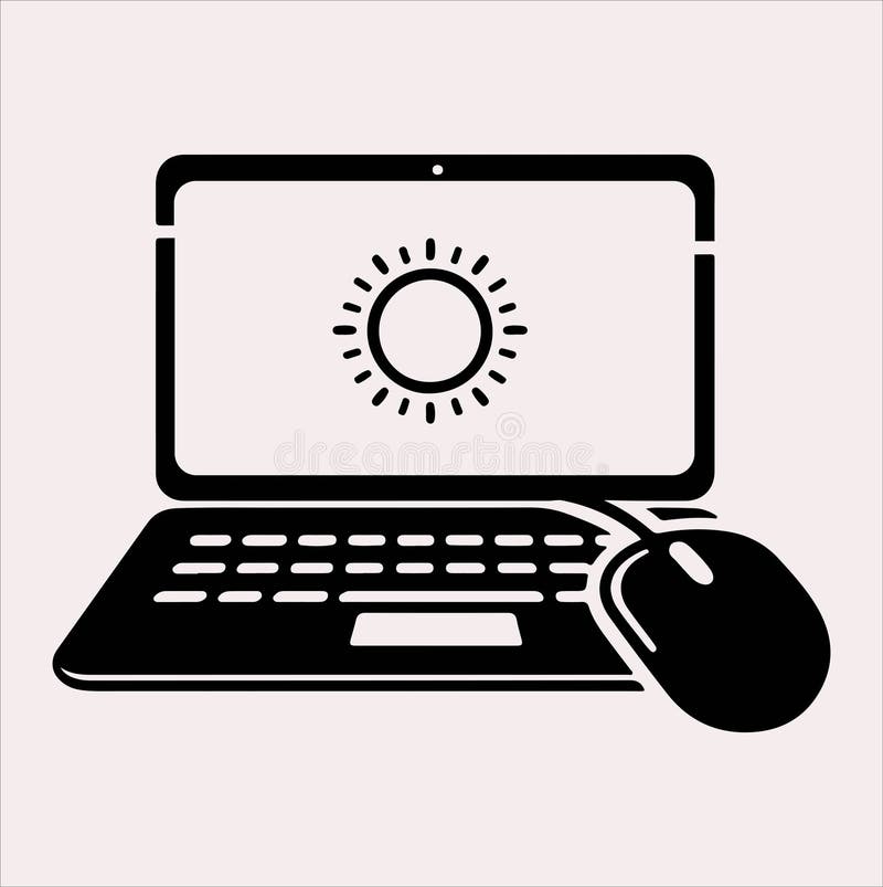 Laptop Silhouette Vector on a White Background Stock Vector ...