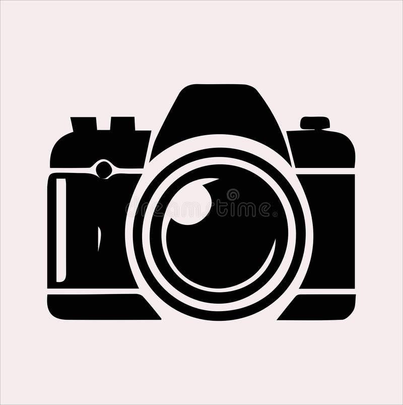Camera Silhouette Vector on a White Background Stock Vector ...