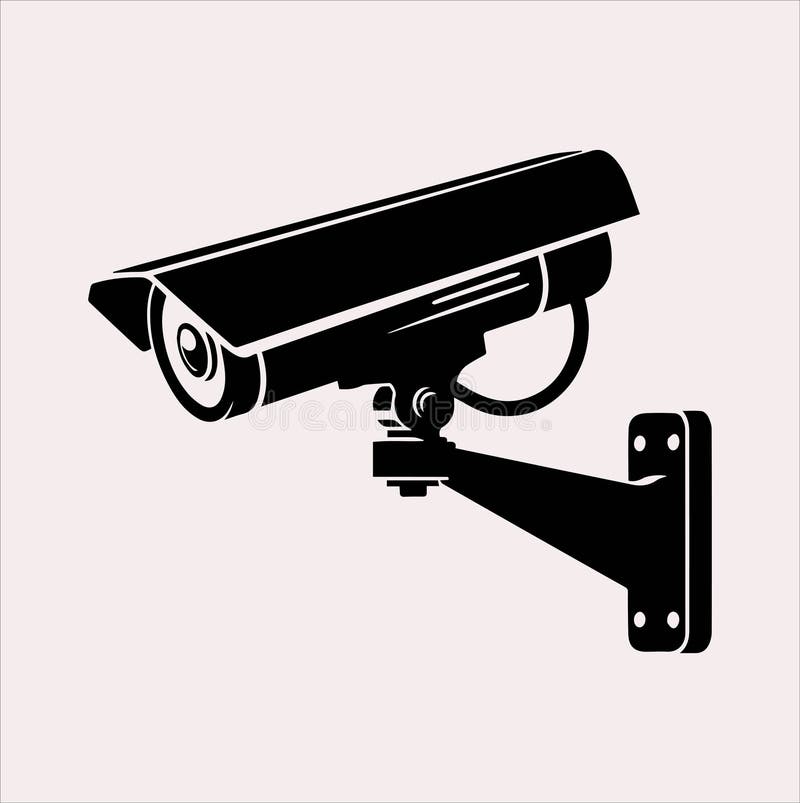 CCTV Vector Silhouette on a White Background Stock Illustration ...