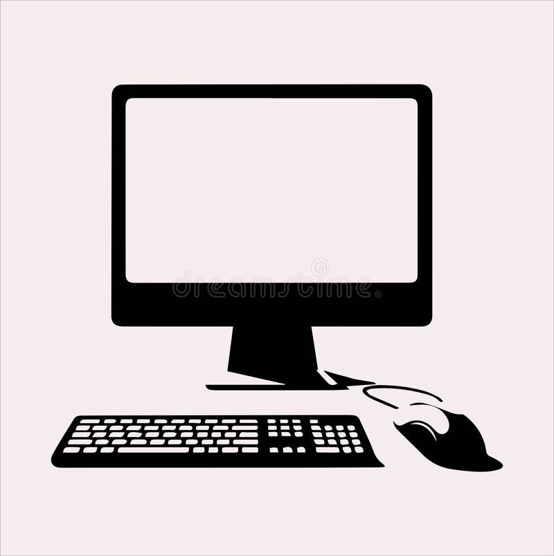 Computer Vector Silhouette on a White Background Stock Illustration ...