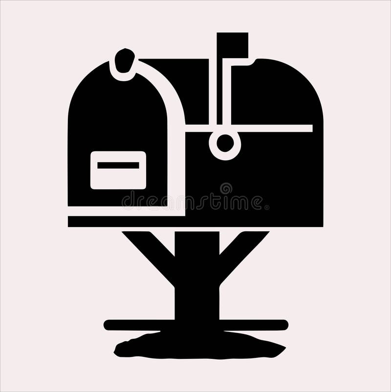 Mailbox Symbol Silhouette Vector on White Background Stock Vector ...